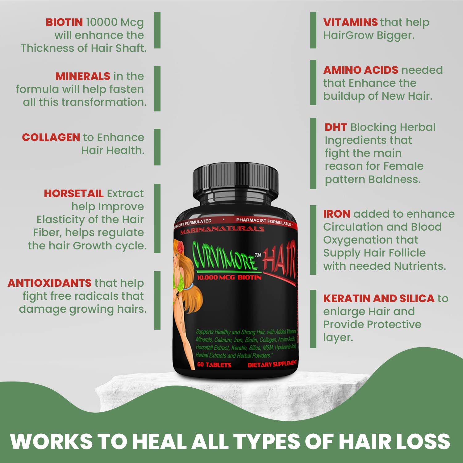 Daily hair growth support tablets