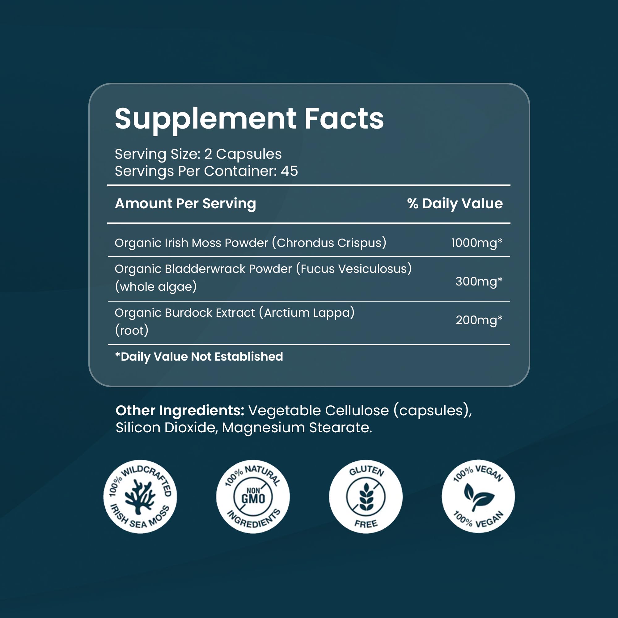 Daily health support sea moss capsules