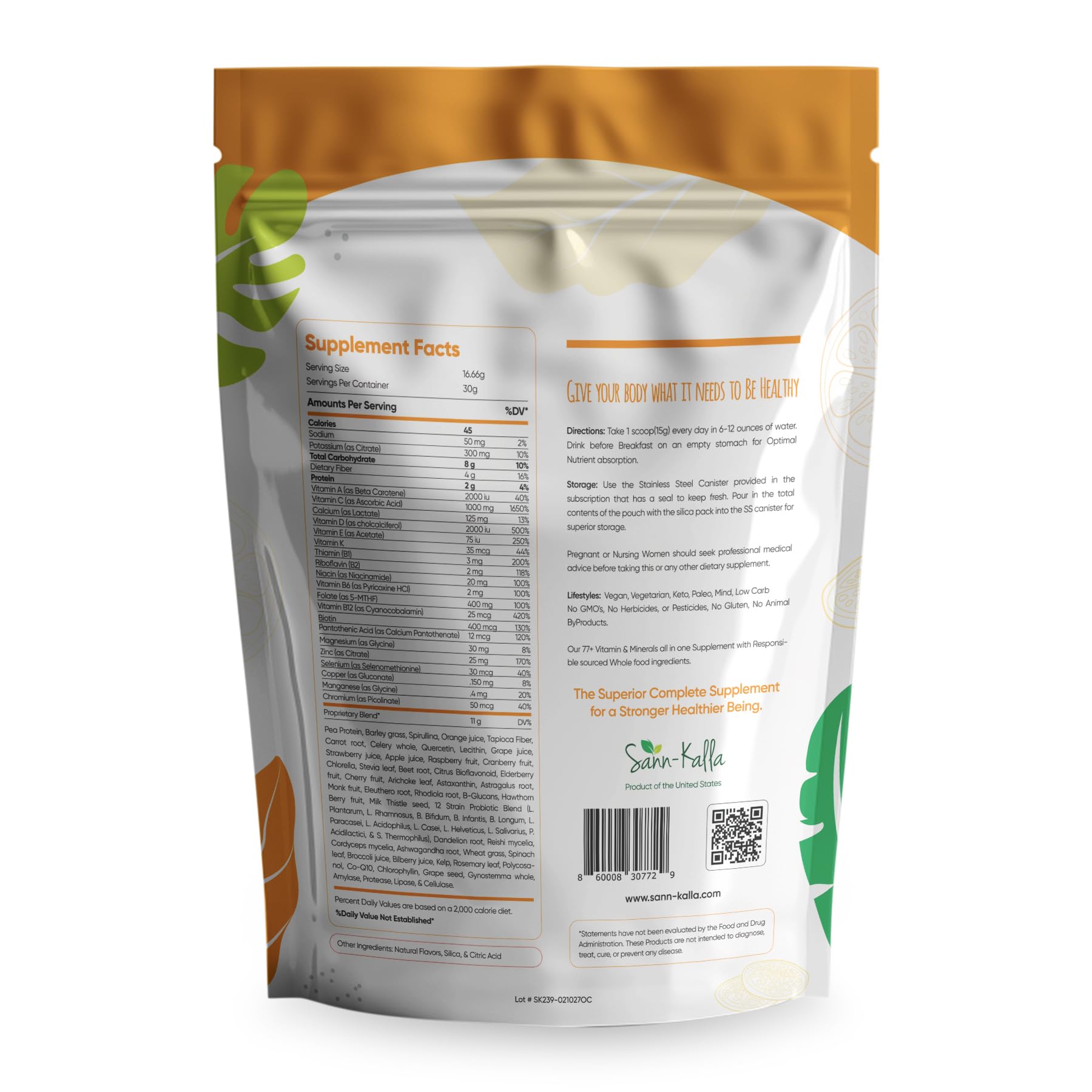 daily health support superfood powder