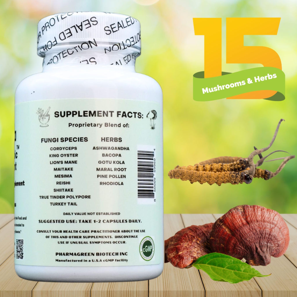 Daily health support with mushrooms