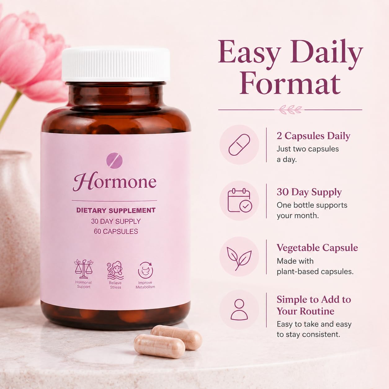 Daily hormone balance support for women