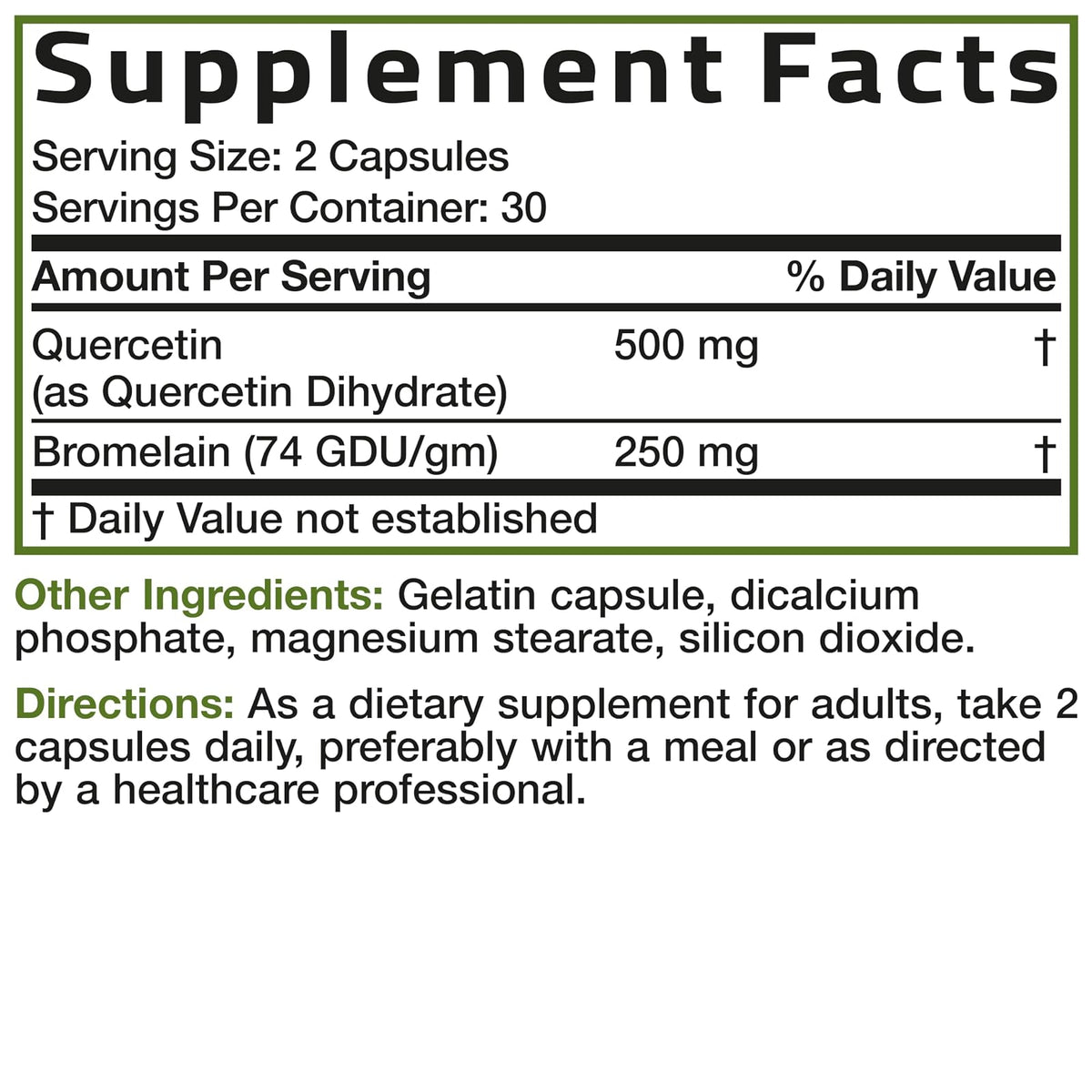 Daily immune booster Quercetin with Bromelain