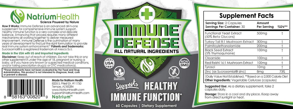 Daily Immune Defense Supplement Capsules