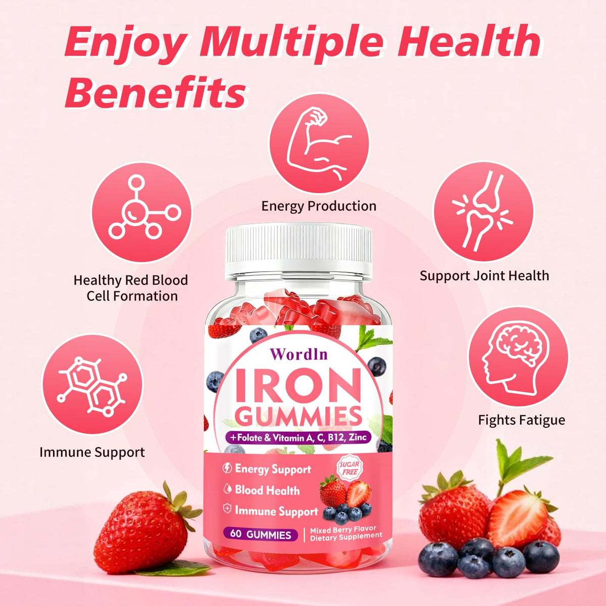 Daily iron supplement gummies