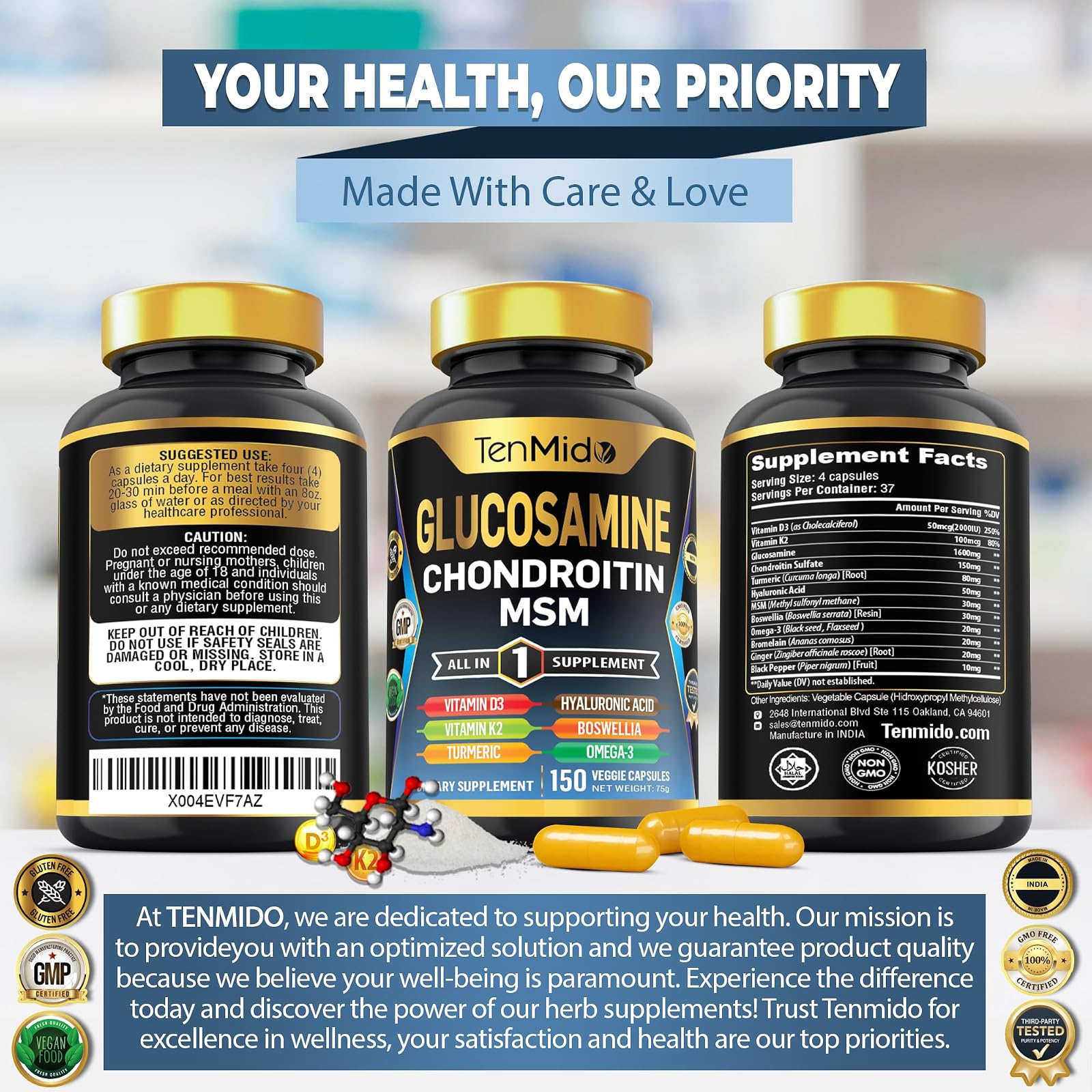 Daily joint wellness with glucosamine