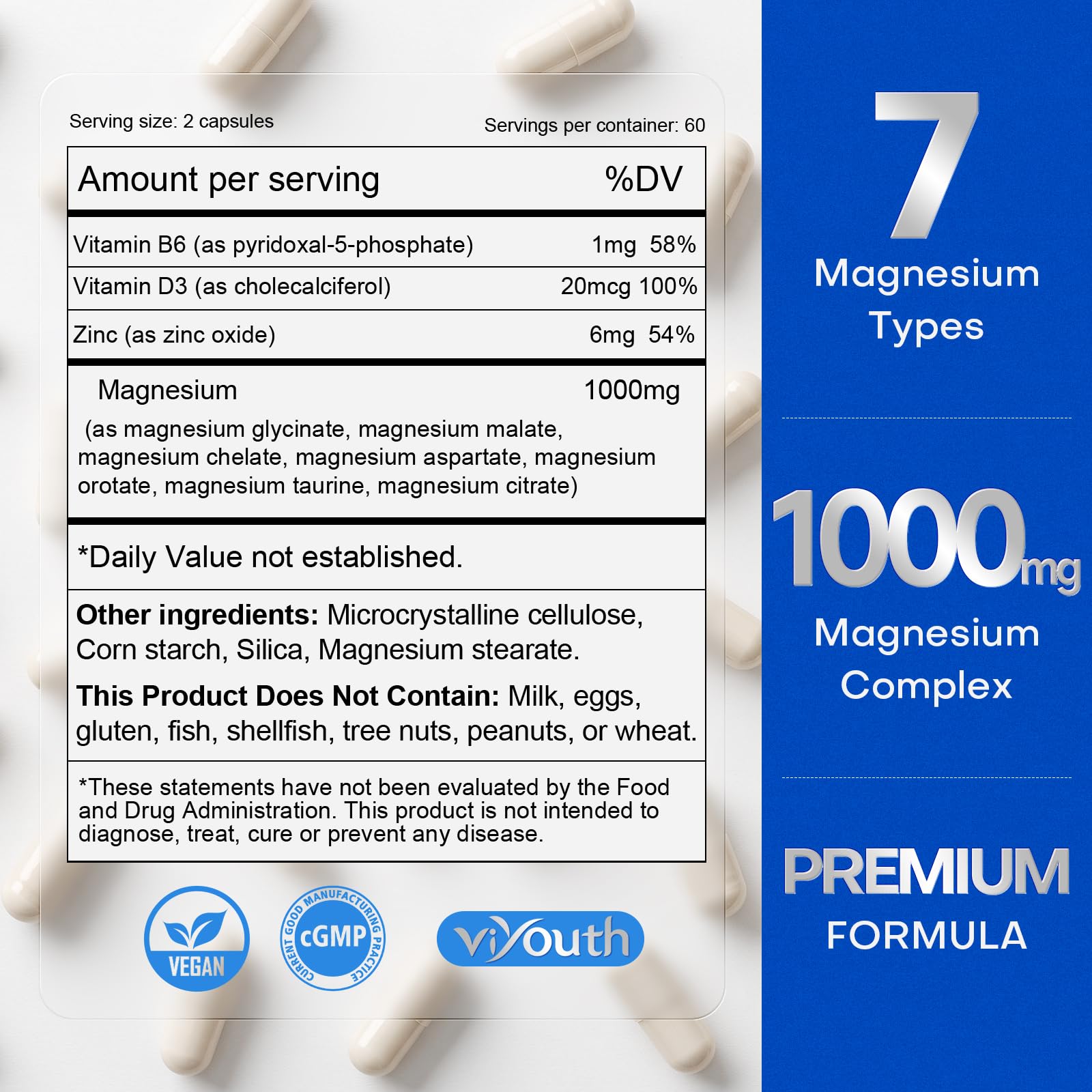 Daily magnesium capsules for stress relief