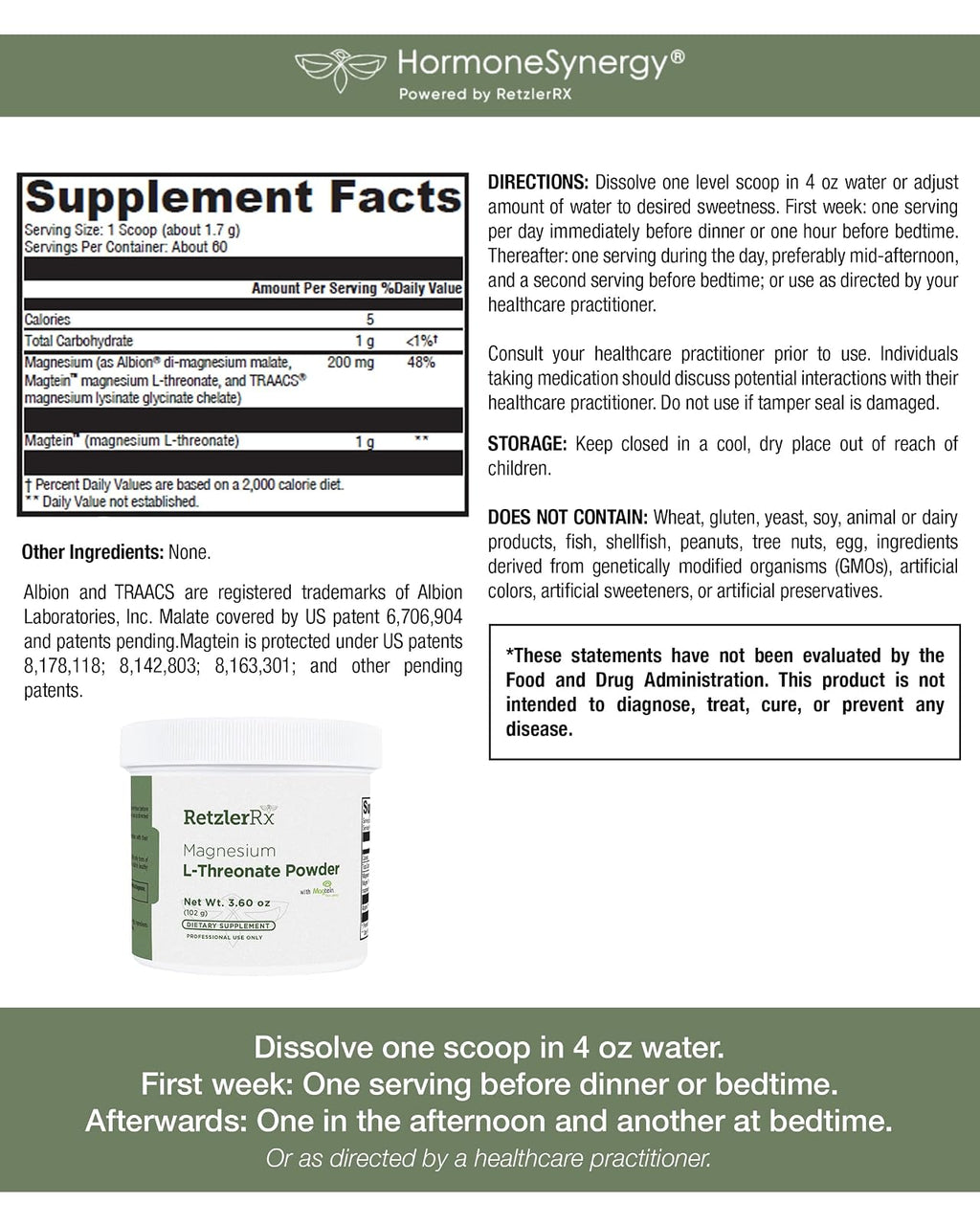 Daily magnesium powder for overall wellness