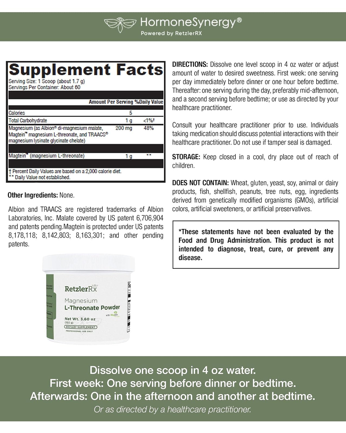 Daily magnesium powder for overall wellness