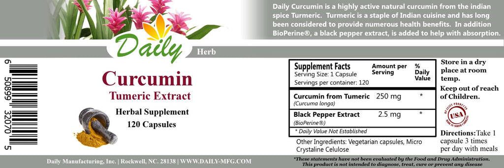 daily manufacturing curcumin benefits