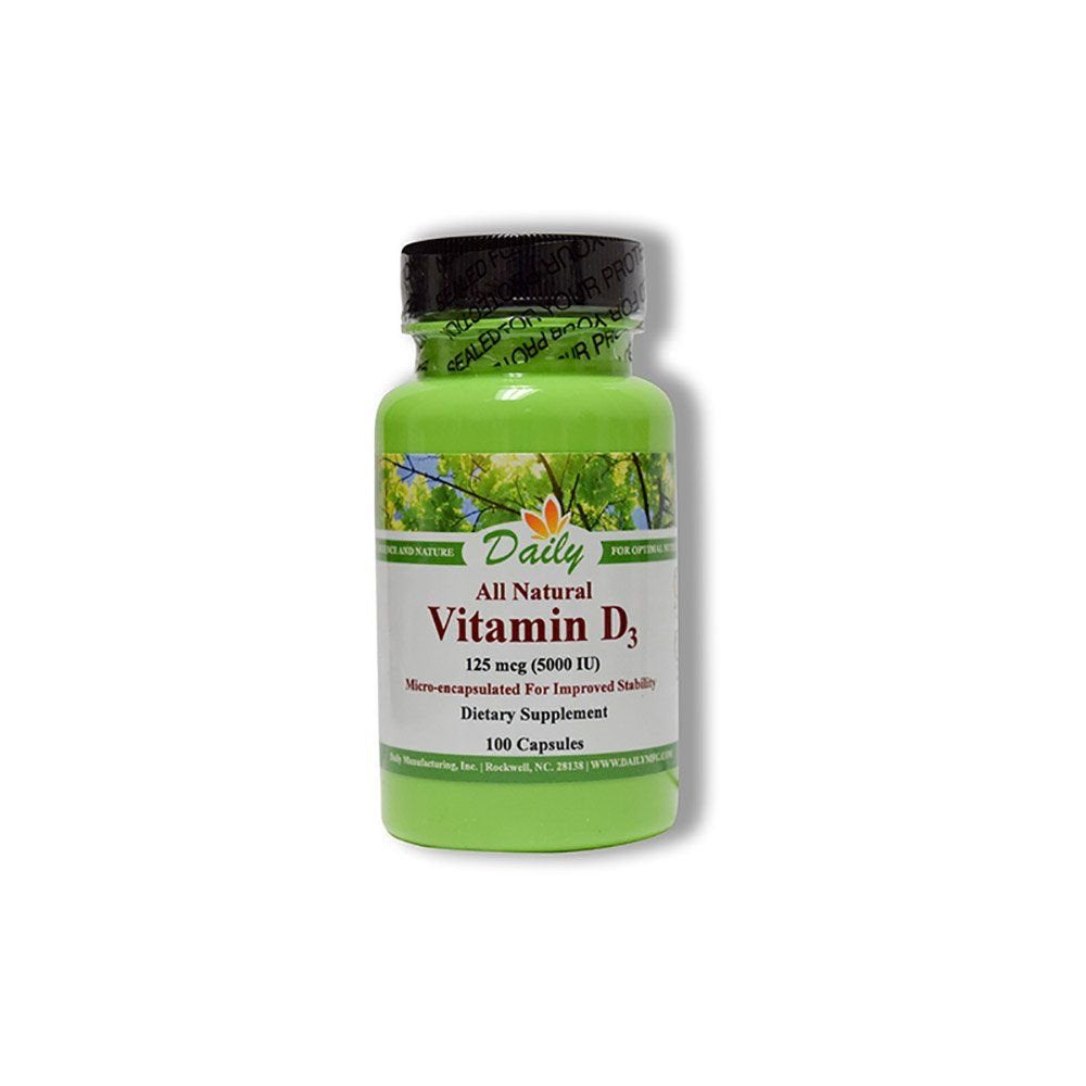Daily Manufacturing Vitamin D3 5000 IU capsules