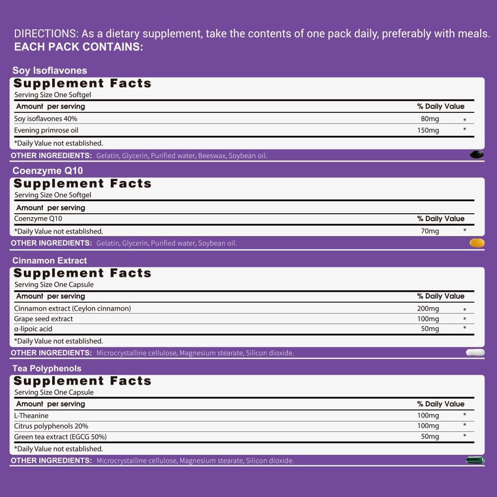 Daily menopause support supplement packs