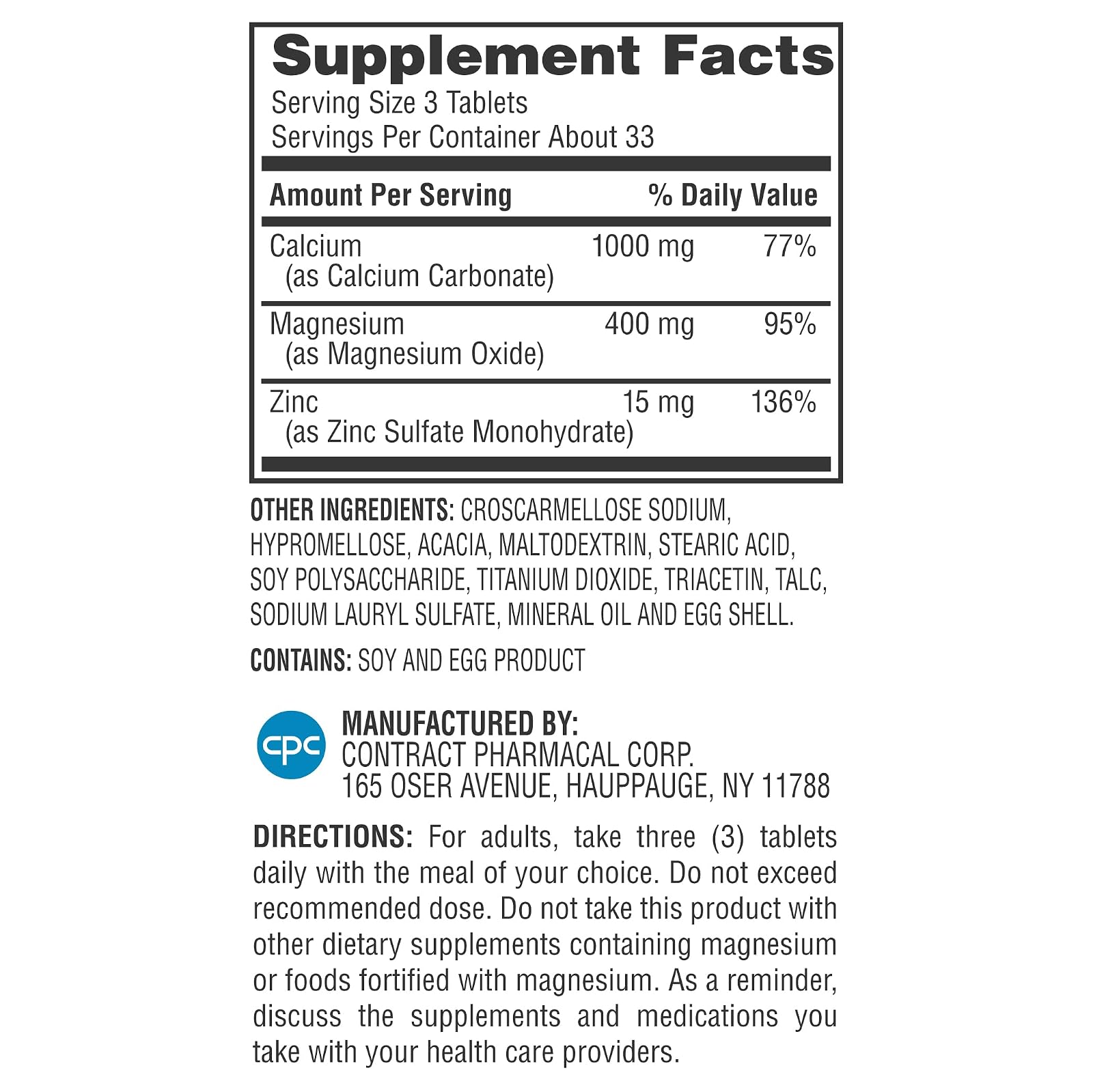 Daily mineral supplement for bone health