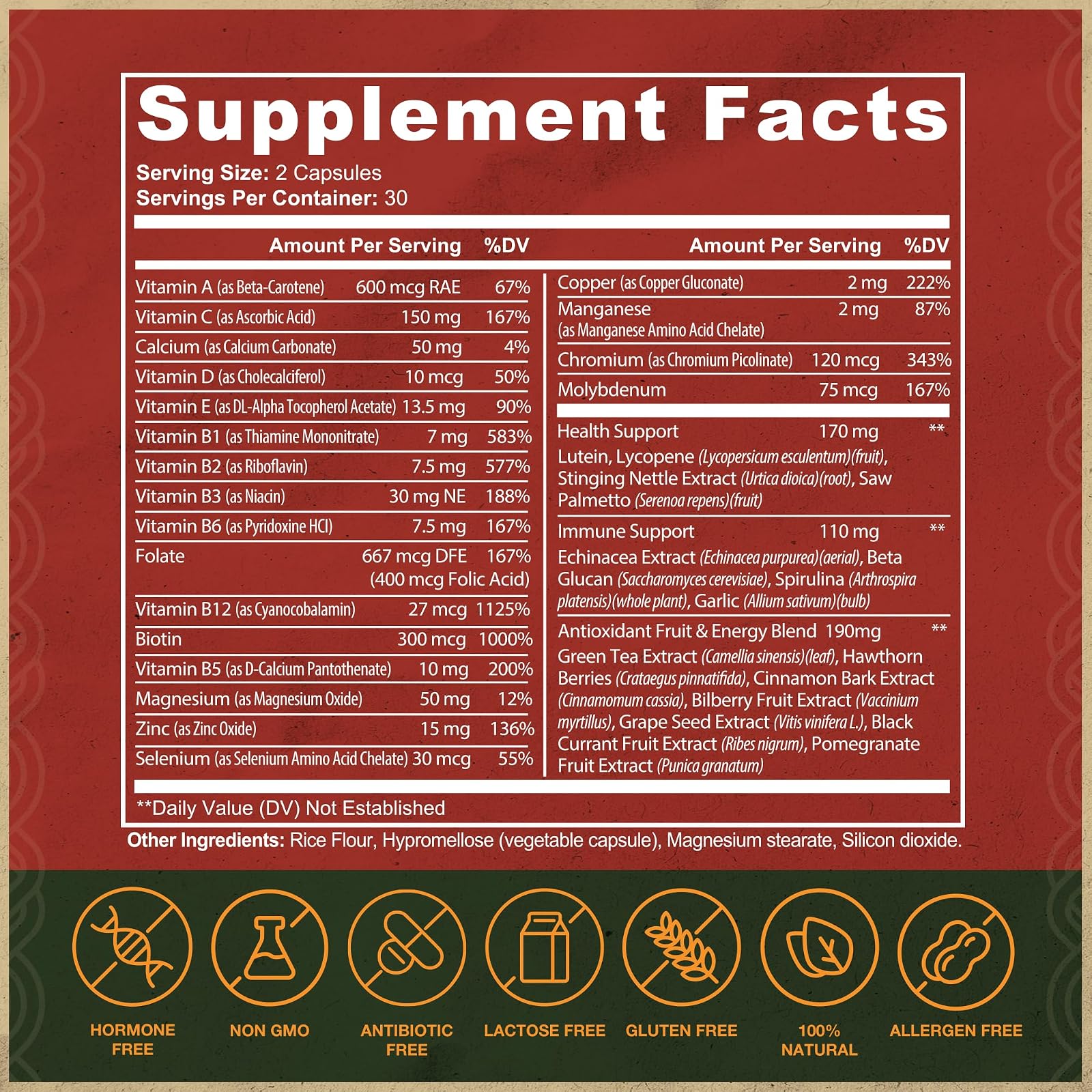 Daily multivitamin complex for active lifestyle