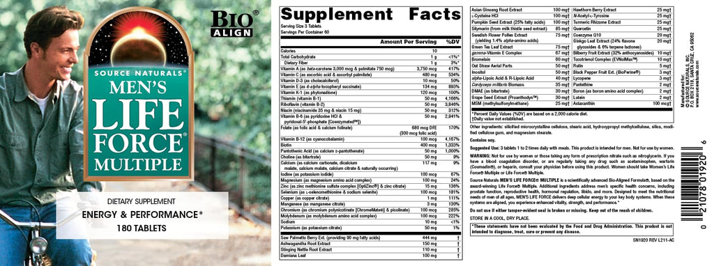 Daily multivitamin for active men
