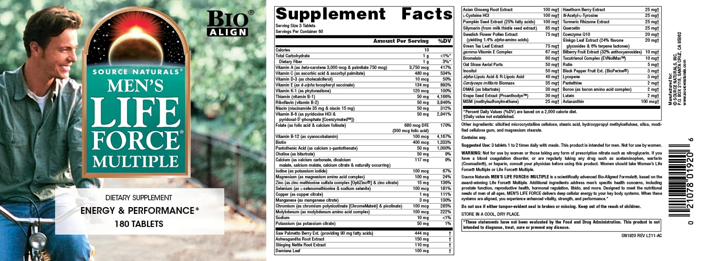Daily multivitamin for active men