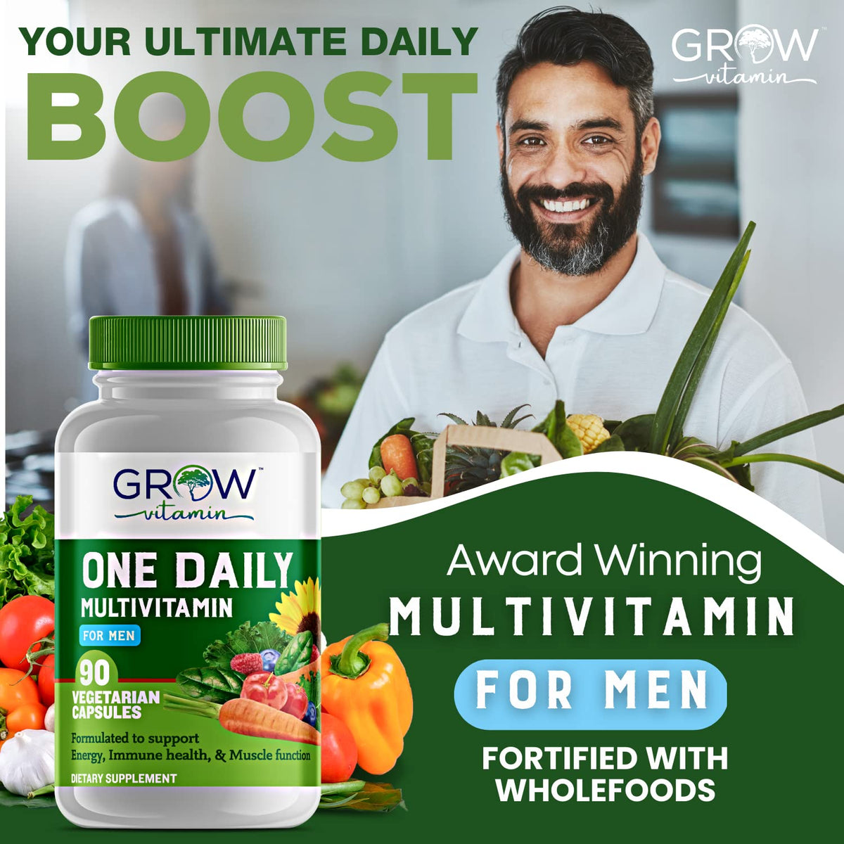 Daily multivitamin for active men