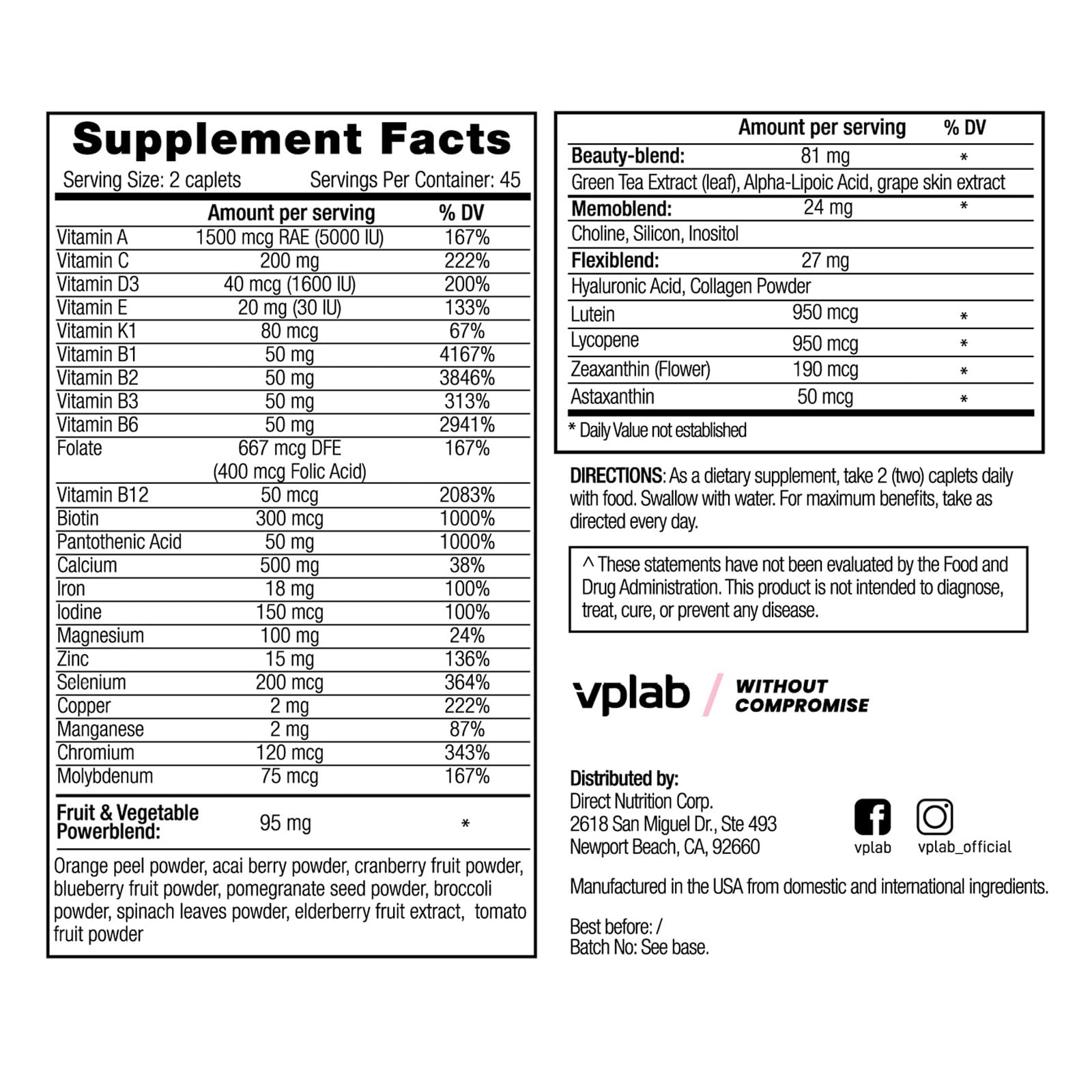daily multivitamin for active women