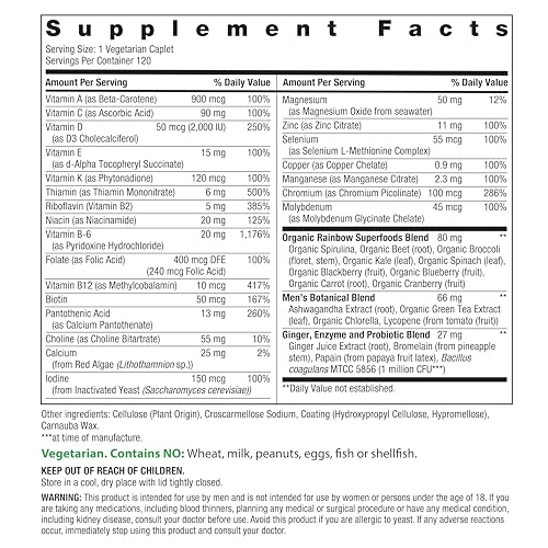 Daily multivitamin for men's health