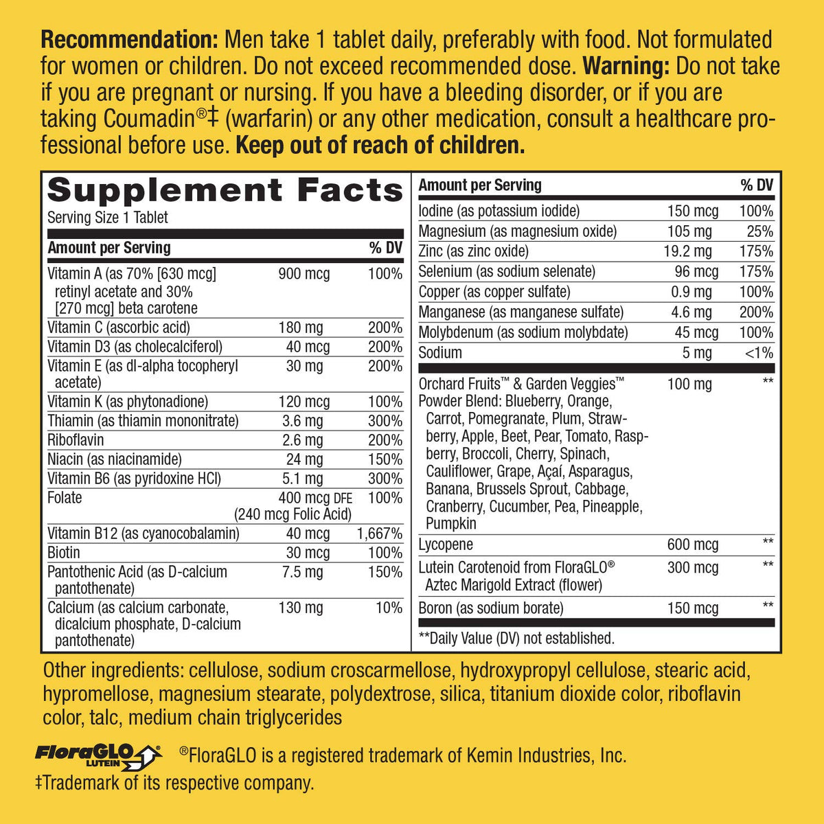 daily multivitamin for men's health