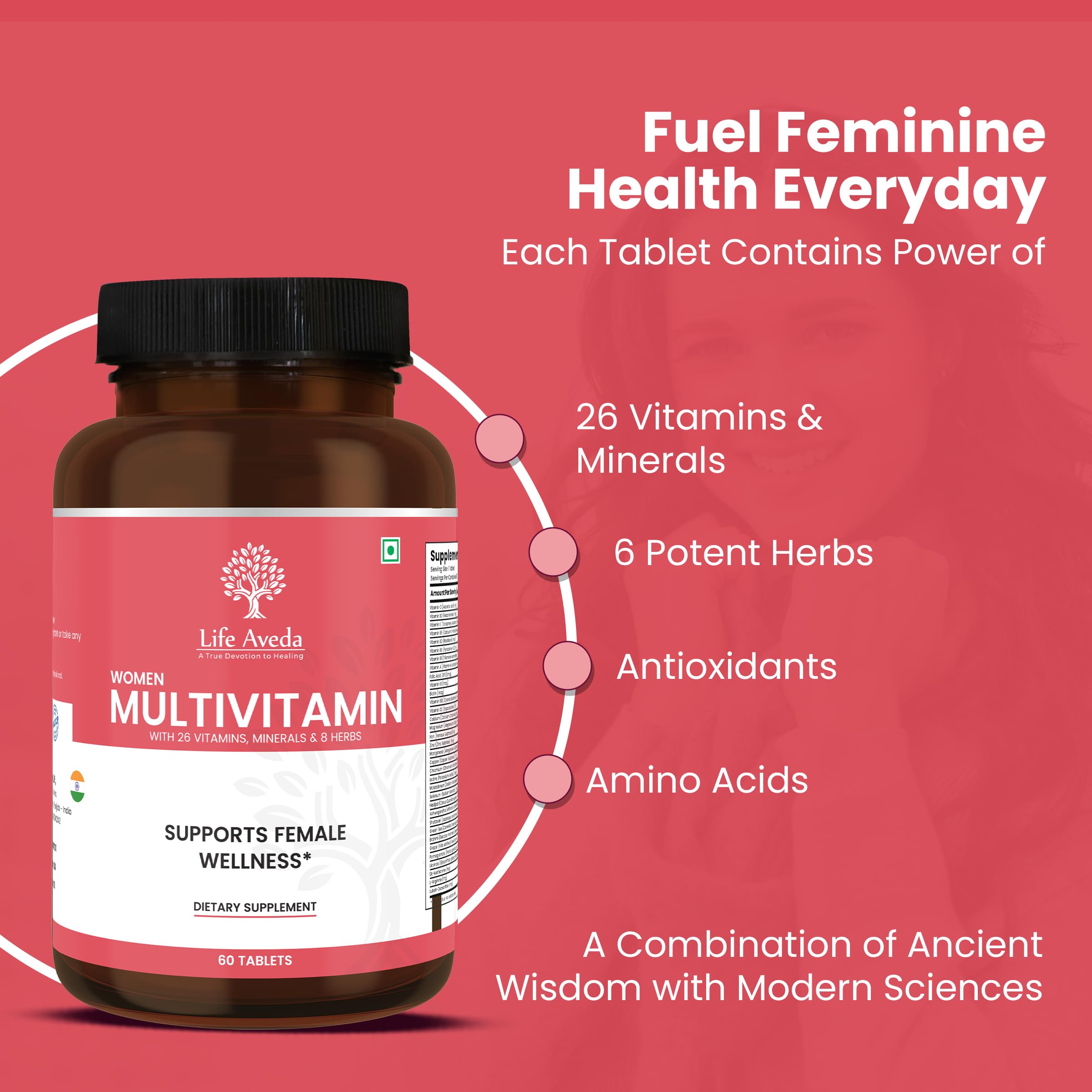 Daily multivitamin for optimal women's wellness