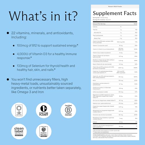 Daily multivitamin powder for women
