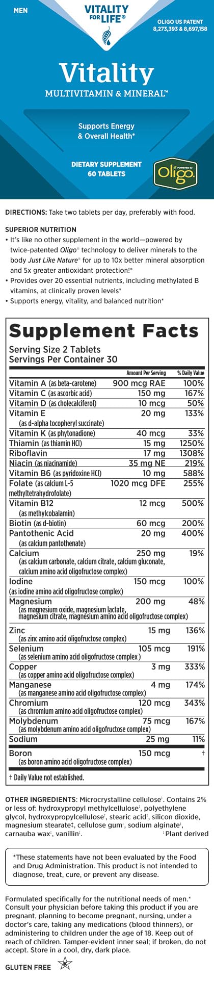 daily multivitamin tablets for men