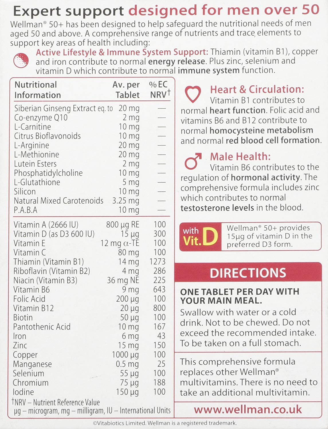 daily multivitamin tablets for men