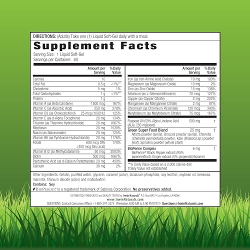 Daily multivitamin with essential nutrients