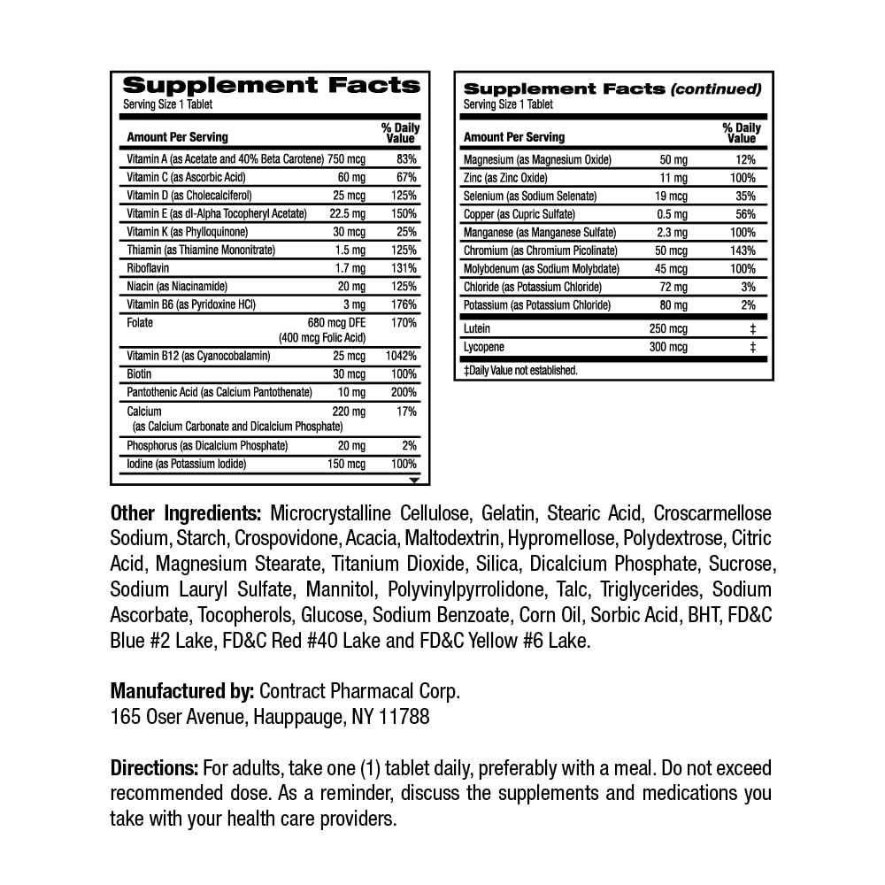 daily multivitamins for active adults