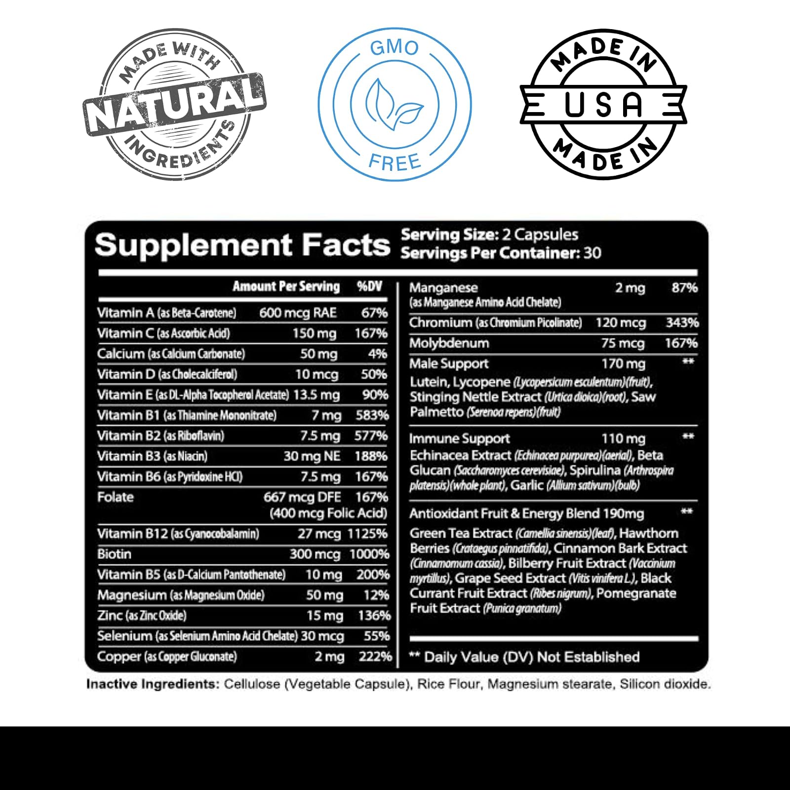 daily multivitamins for active men