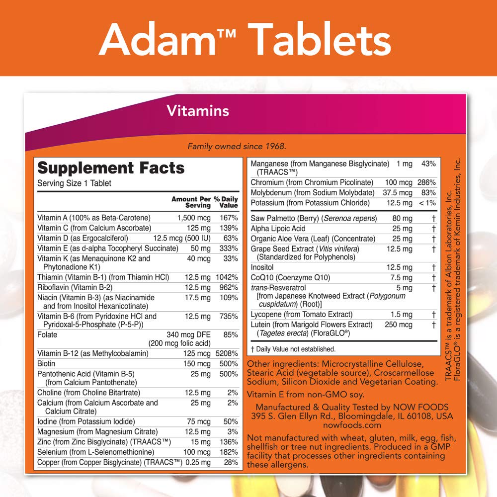 Daily multivitamins for men's health
