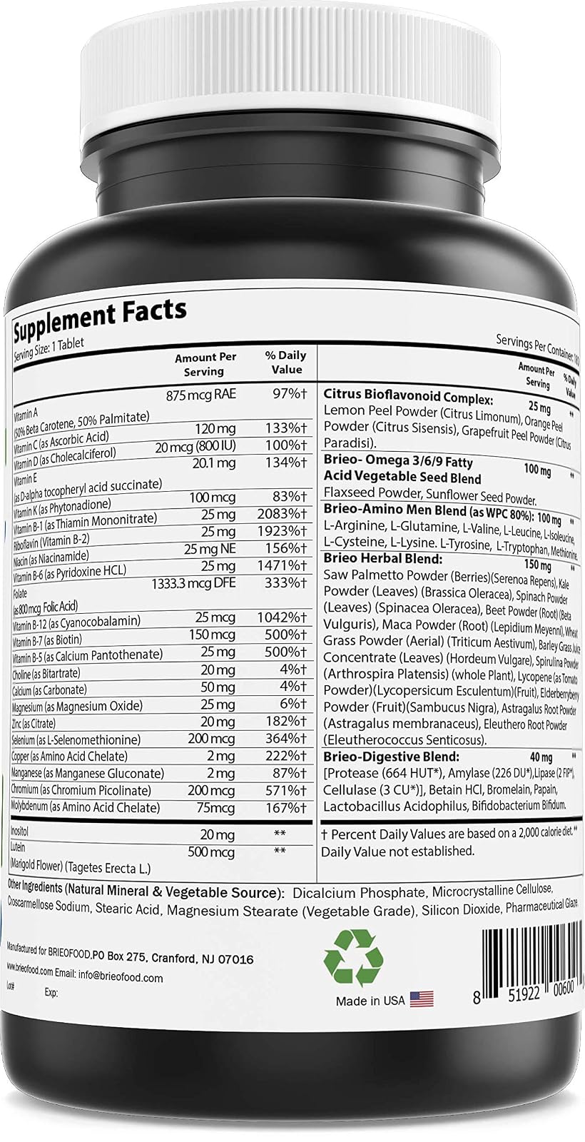 daily multivitamins for men's wellness support
