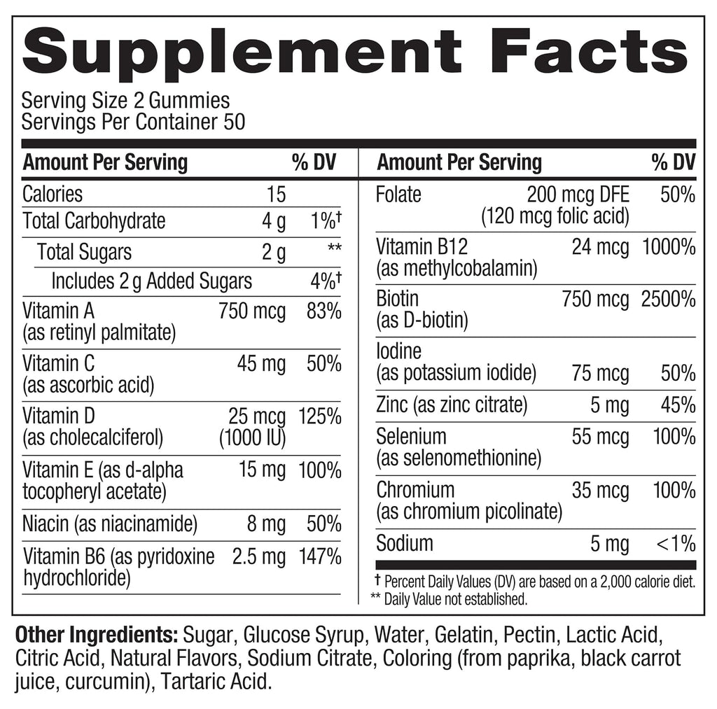 daily multivitamins for teenage girls
