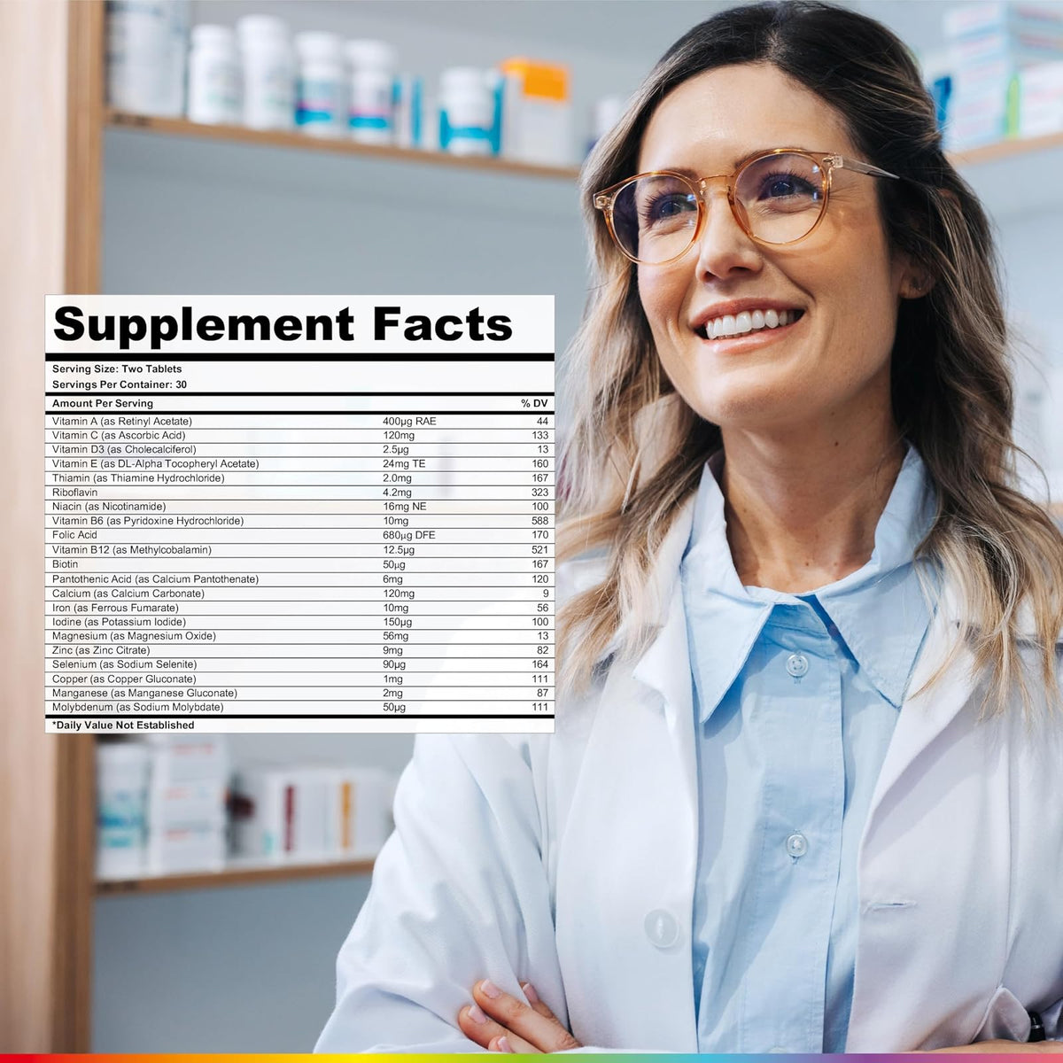 Daily multivitamins for women's health