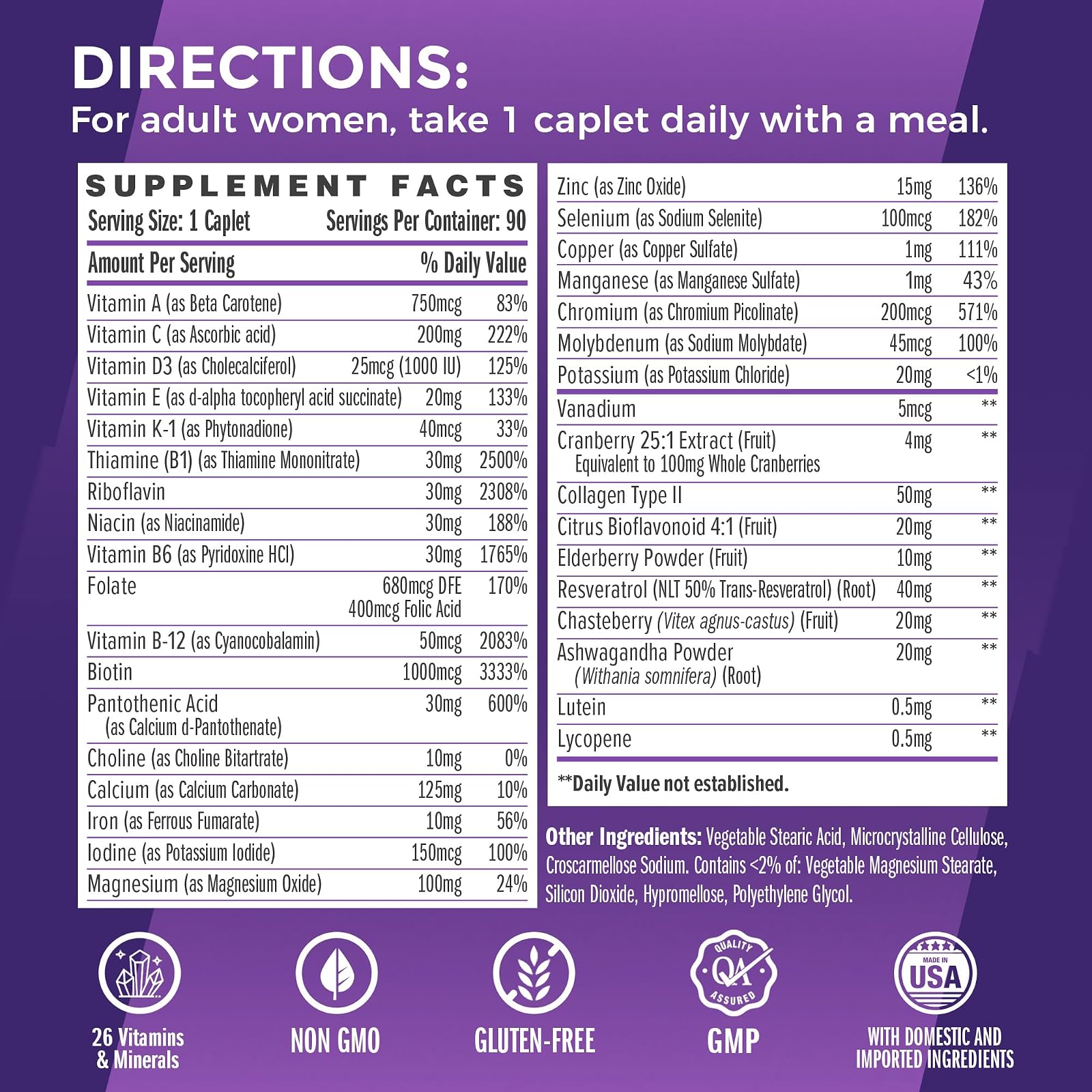 daily multivitamins for women's health