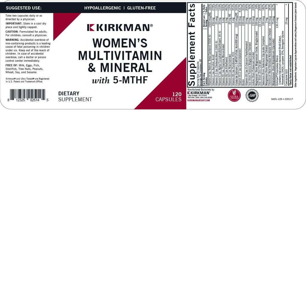 Daily multivitamins for women's health