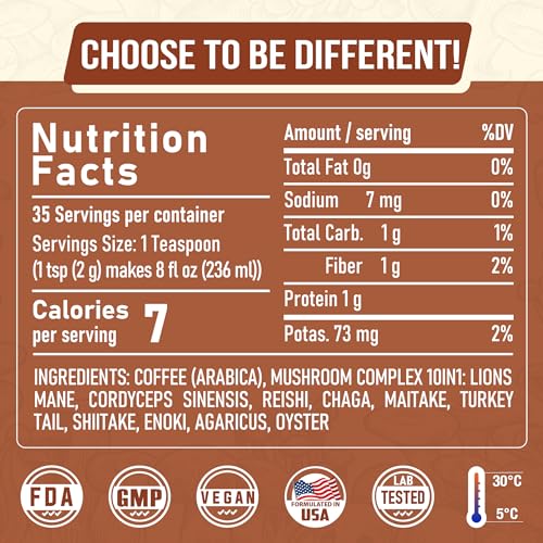 daily mushroom coffee serving size