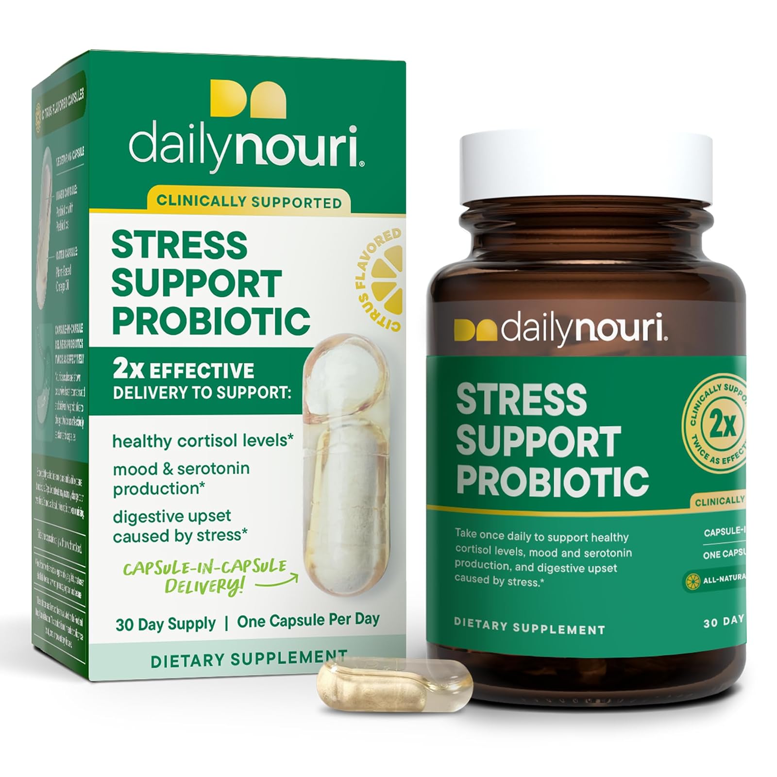 Daily Nouri probiotics for stress relief