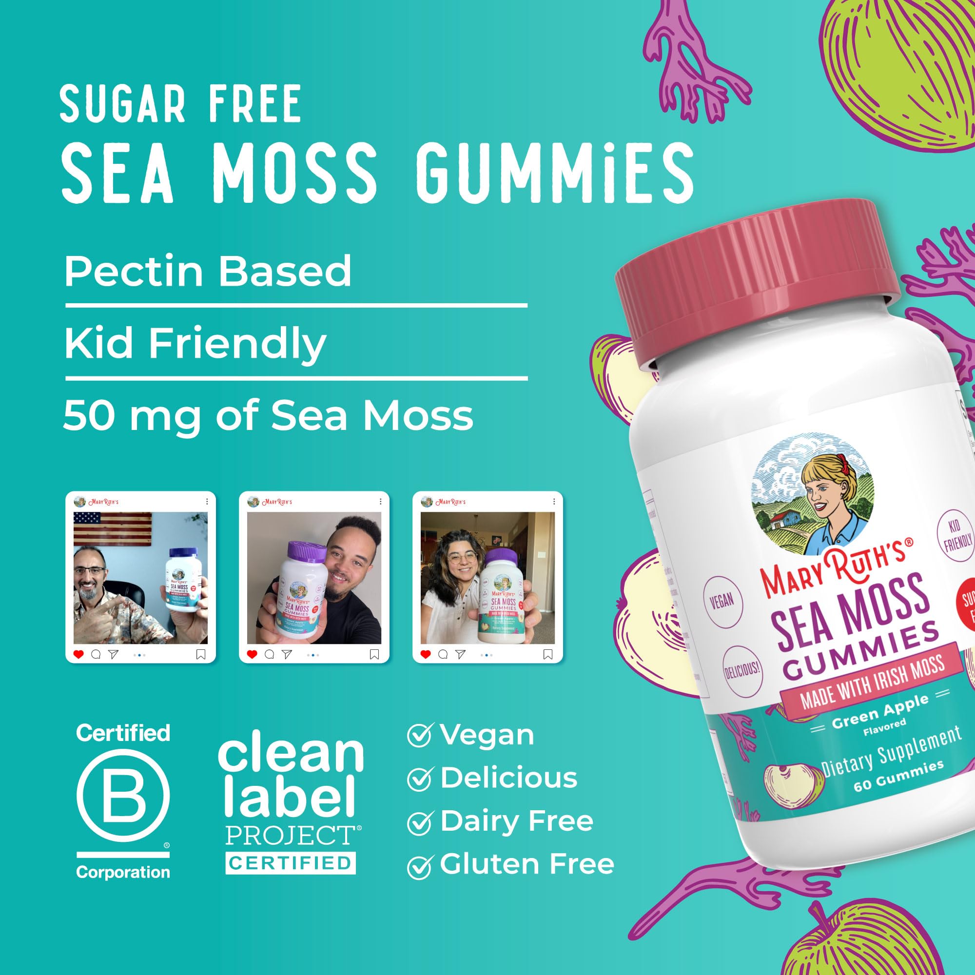 Daily nutrition with sea moss supplements