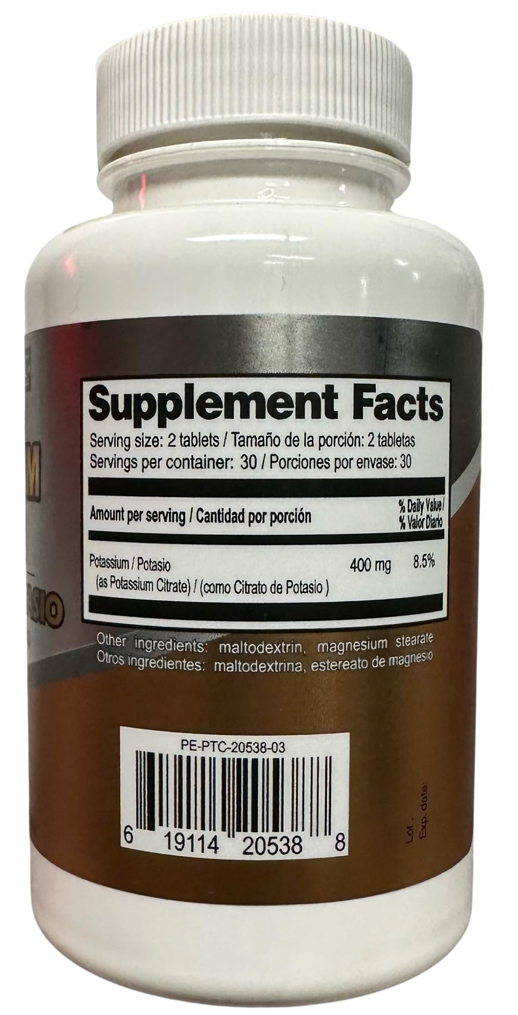 Daily potassium supplement for wellness