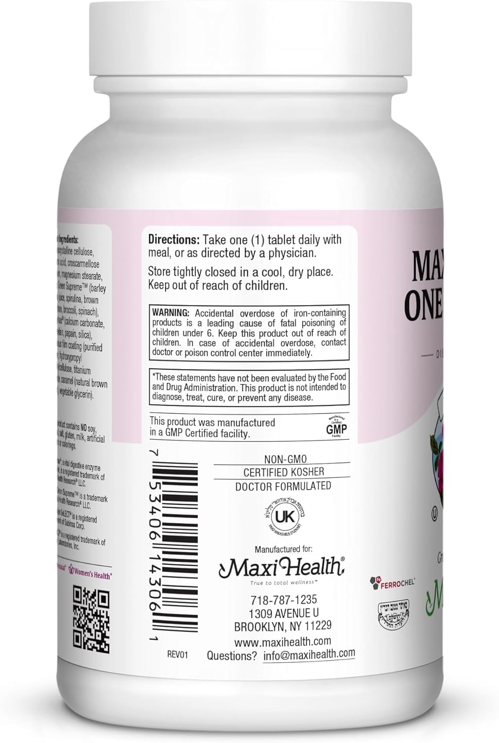 daily prenatal vitamins with iron and folate