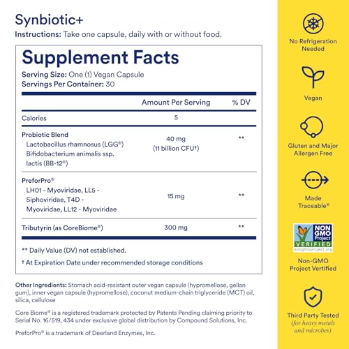 Daily probiotic supplement for gut health