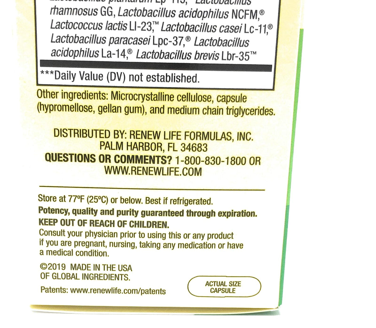 daily probiotic support with Renew Life