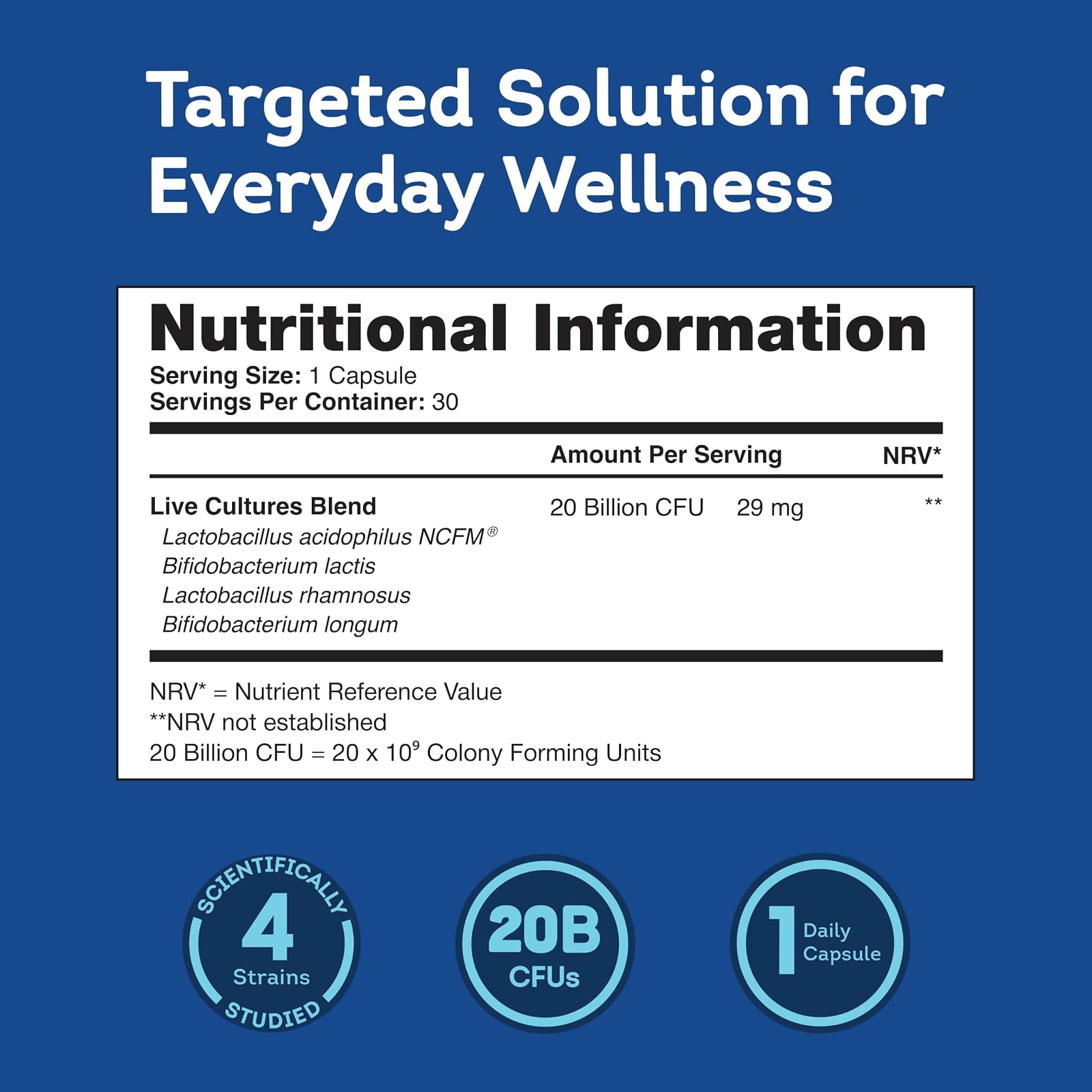 Daily probiotics for women and men