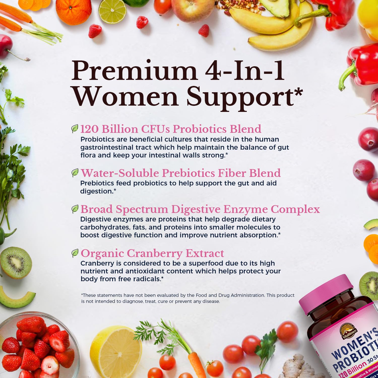 Daily probiotics for women's wellness