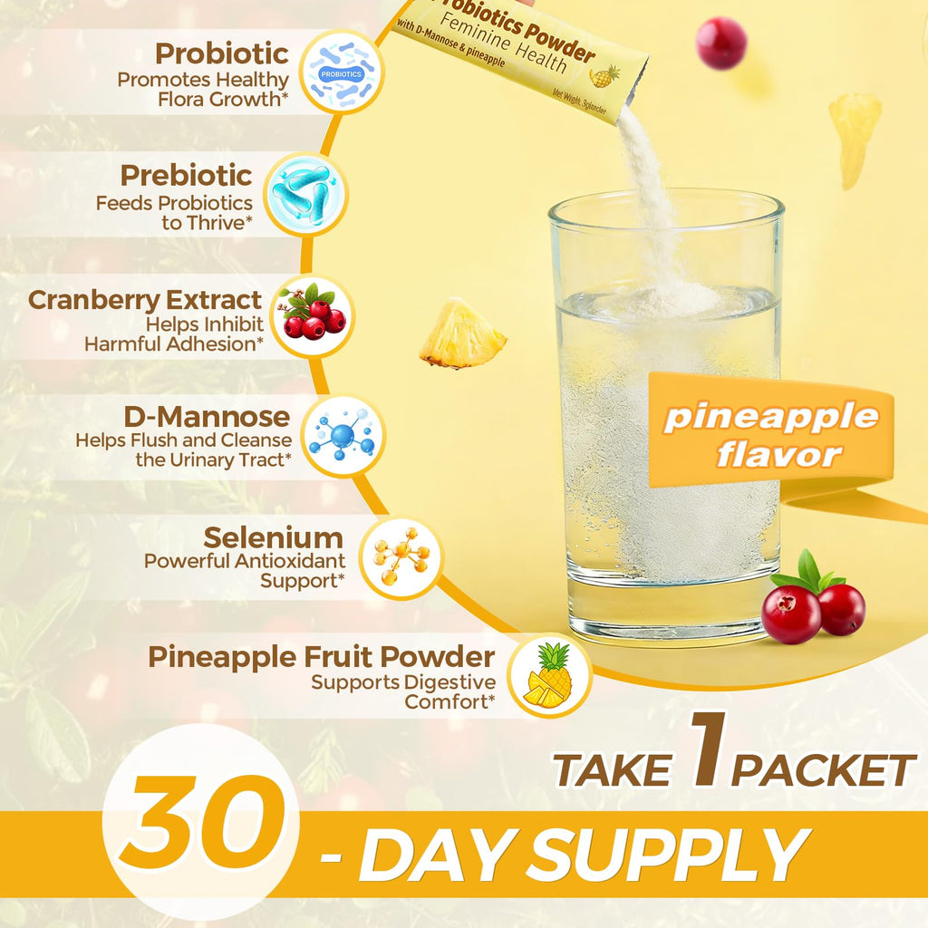 Daily probiotics for women with pineapple
