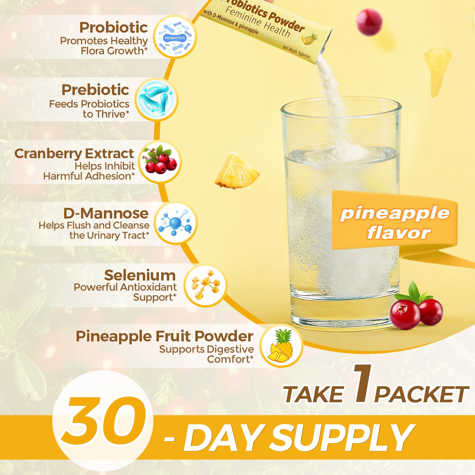 Daily probiotics for women with pineapple