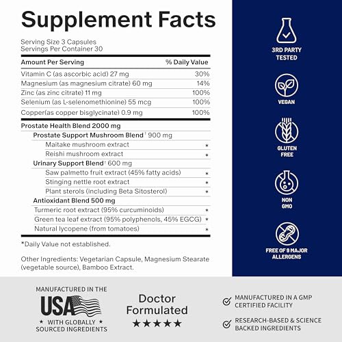 Daily prostate health supplement capsules