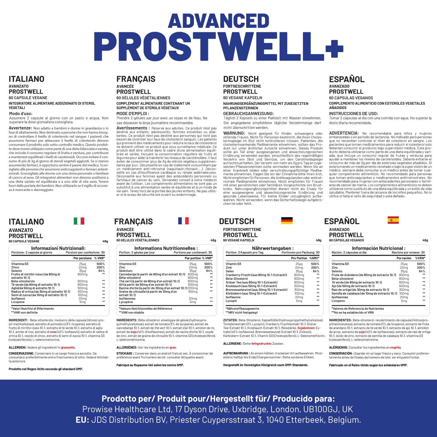 Daily prostate health support capsules
