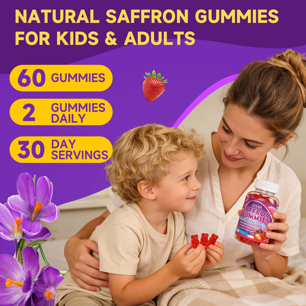Daily saffron gummy for mental clarity